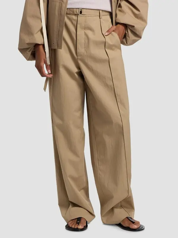Co Pleated Tton-blend Wide-leg Pants