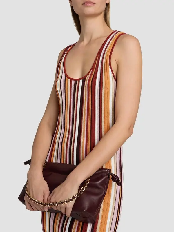 Ronny Kobo Kerry Rib-knit Striped Sheath Midi-dress