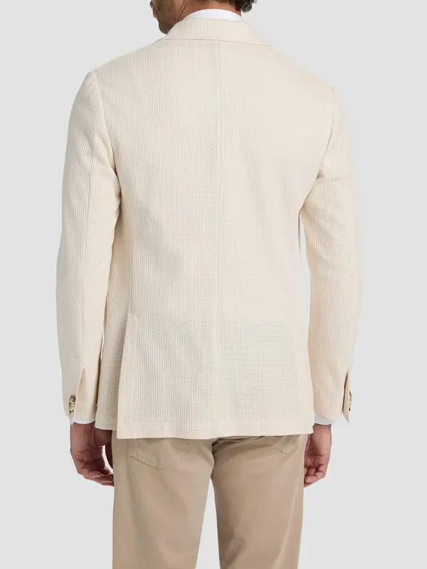 Canali Crochet Jersey Jacket - White