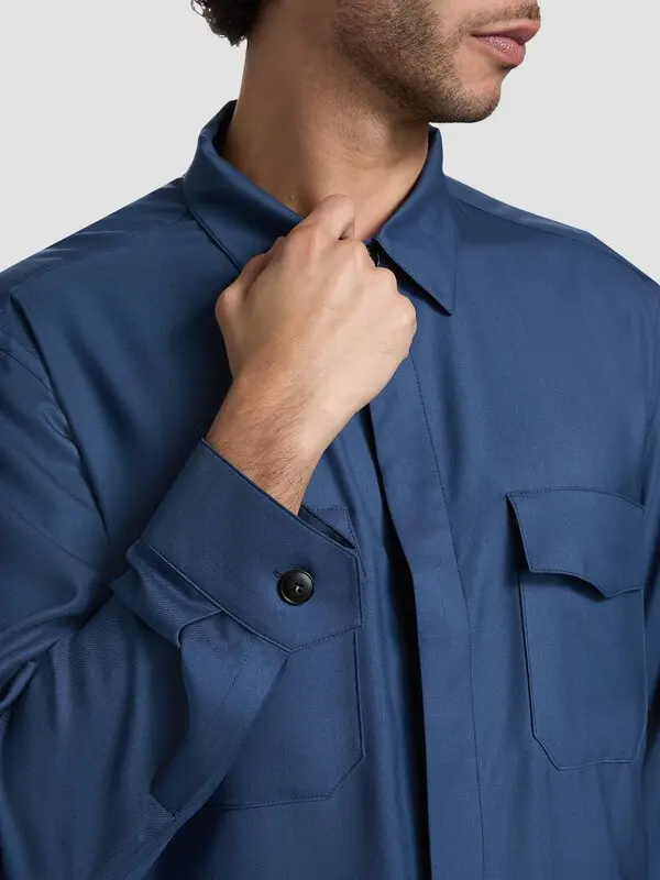Canali Highluxury Wool-silk Overshirt