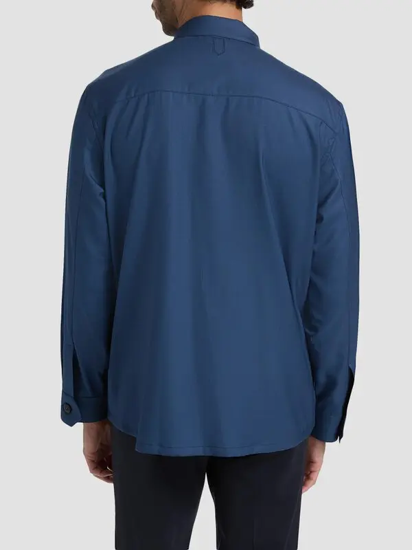 Canali Highluxury Wool-silk Overshirt