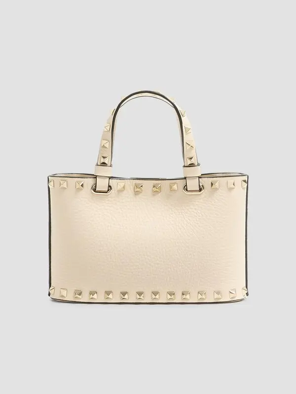 Valentino Garavani Rockstud Shopping Top Handle Bag In Grainy Calfskin