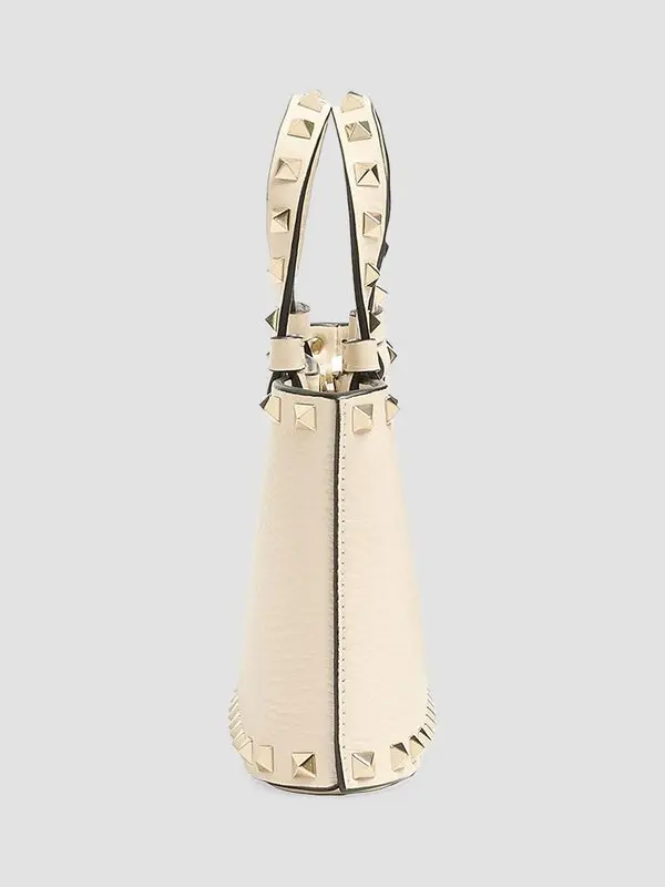 Valentino Garavani Rockstud Shopping Top Handle Bag In Grainy Calfskin