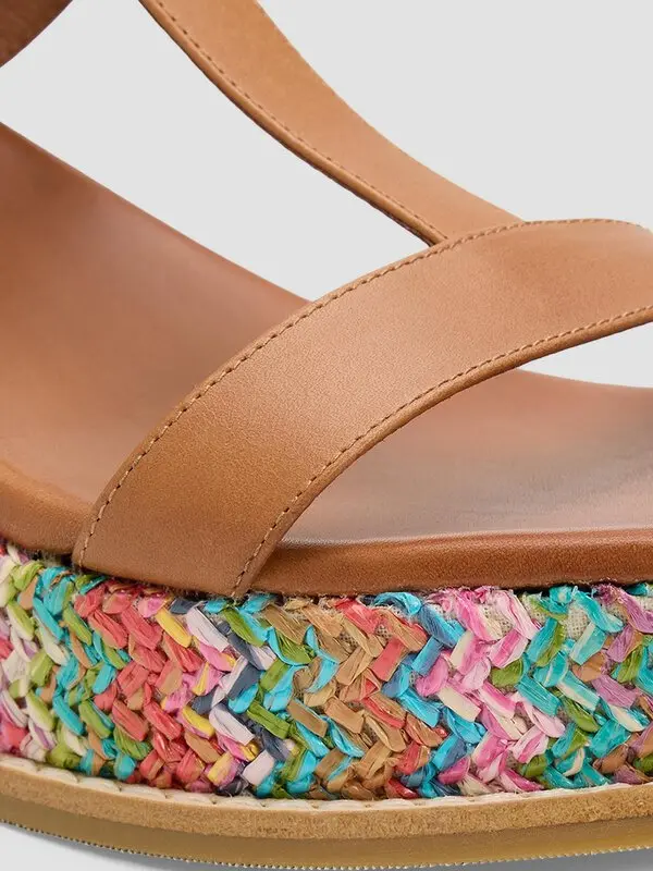 JIMMY CHOO Theia 60mm Chevron Raffia Wedge Sandals