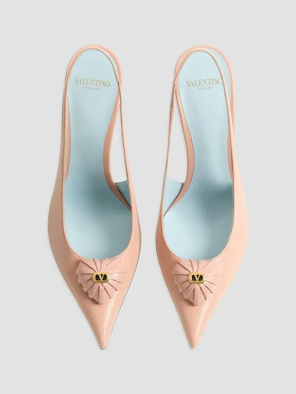 Valentino Garavani Coeur 100mm Royal Slingback Pumps In Kidskin