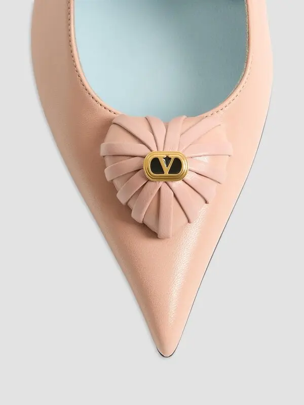 Valentino Garavani Coeur 100mm Royal Slingback Pumps In Kidskin