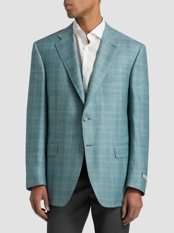 Canali Siena Textured Plaid Wool-blend Sport Coat