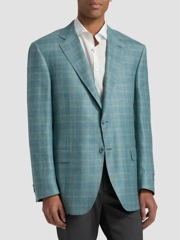 Canali Siena Textured Plaid Wool-blend Sport Coat