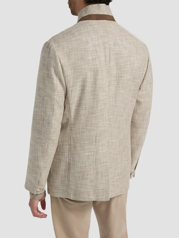 Canali Bruma Textured-weave Hybrid Patch Jacket
