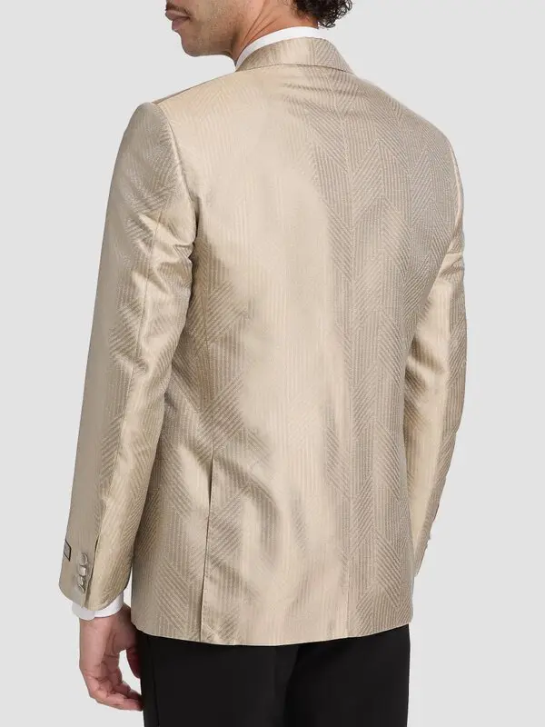 Canali Macro Pattern Silk Dinner Jacket