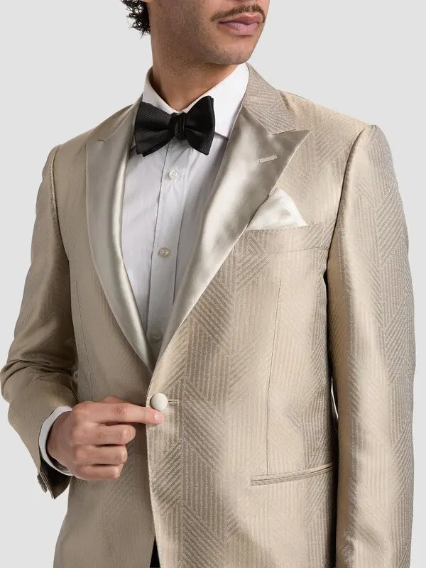 Canali Macro Pattern Silk Dinner Jacket
