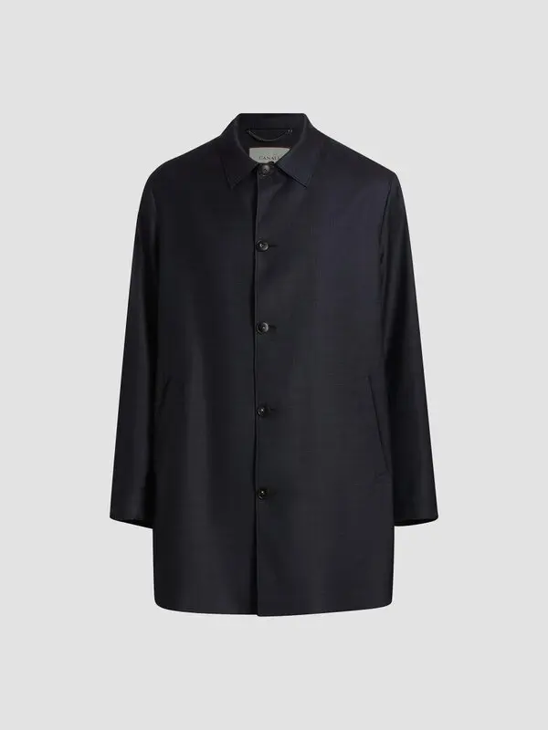 Canali Denim-effect Wool Raincoat