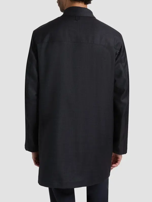 Canali Denim-effect Wool Raincoat