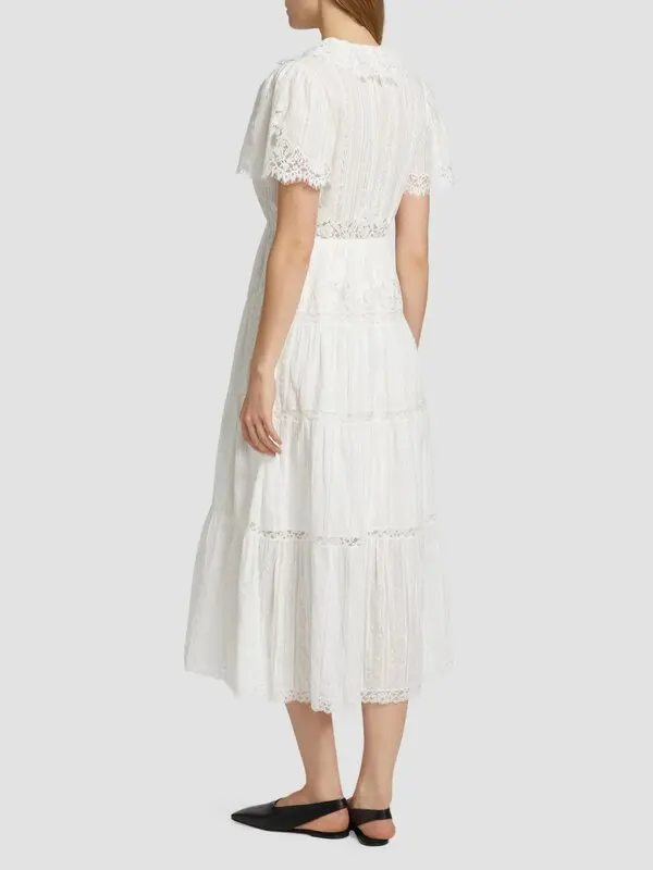DÔEN Gabriella Lace Cotton Midi-dress