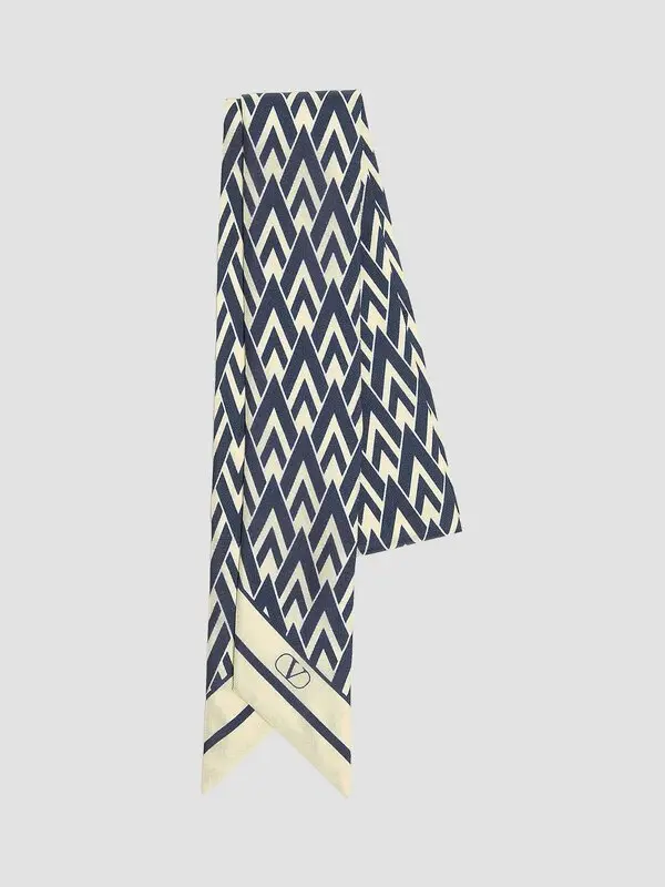 Valentino Garavani Toute La V Silk Bandeau Scarf - Navy