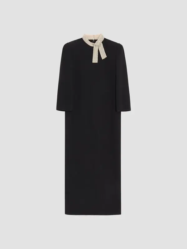 Valentino Garavani Cady Couture Embroidered Dress - Black Silver