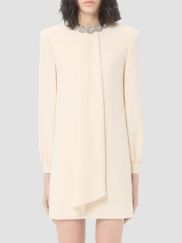 Valentino Garavani Cady Couture Embroidered Dress - Coral