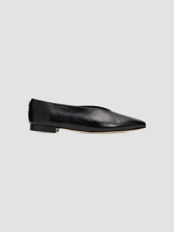 JIMMY CHOO Margot Shiny Leather Ballet Flats - Black