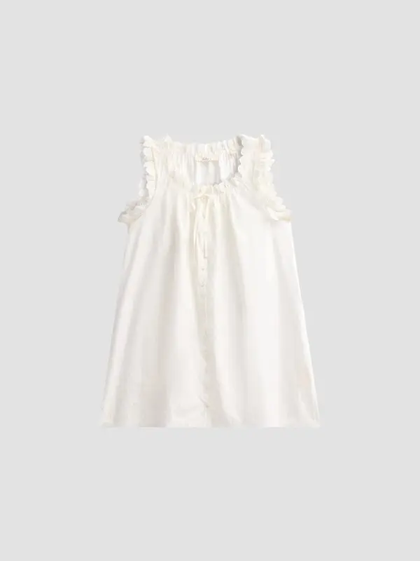 DÔEN Nessie Cotton Minidress - Salt