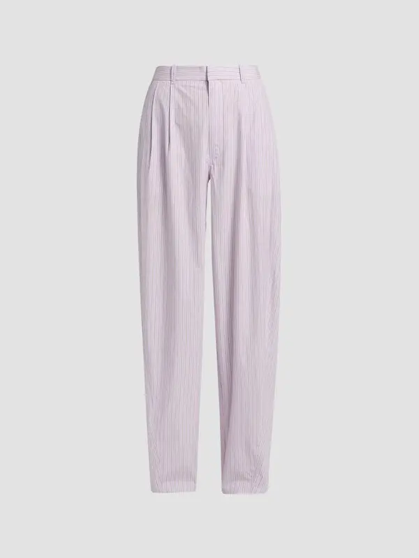 Ronny Kobo Davika Striped Cotton Tapered-leg Pants