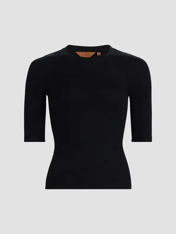 JAMIE HALLER The Rib Elbow-length Sleeve T-shirt