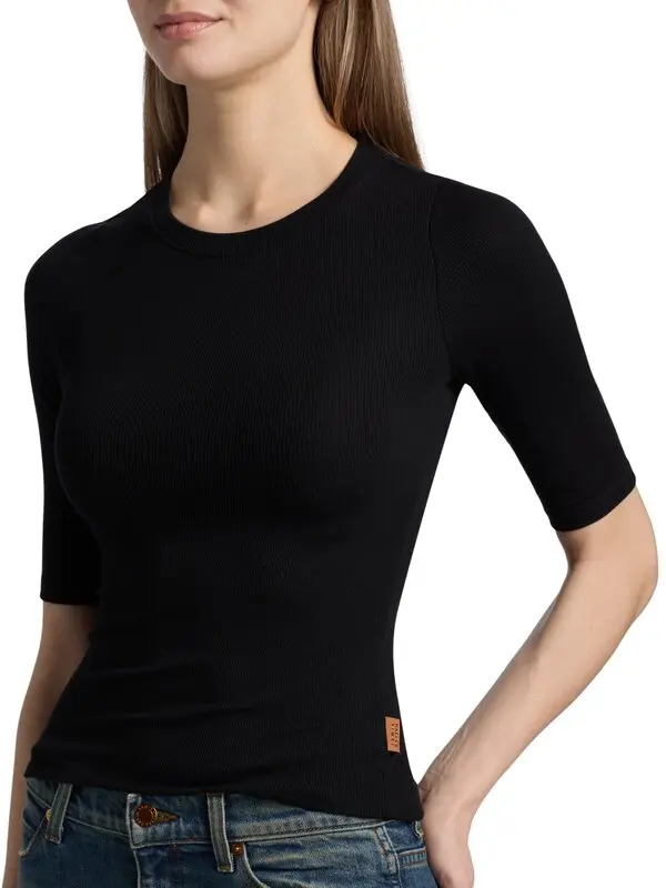 JAMIE HALLER The Rib Elbow-length Sleeve T-shirt