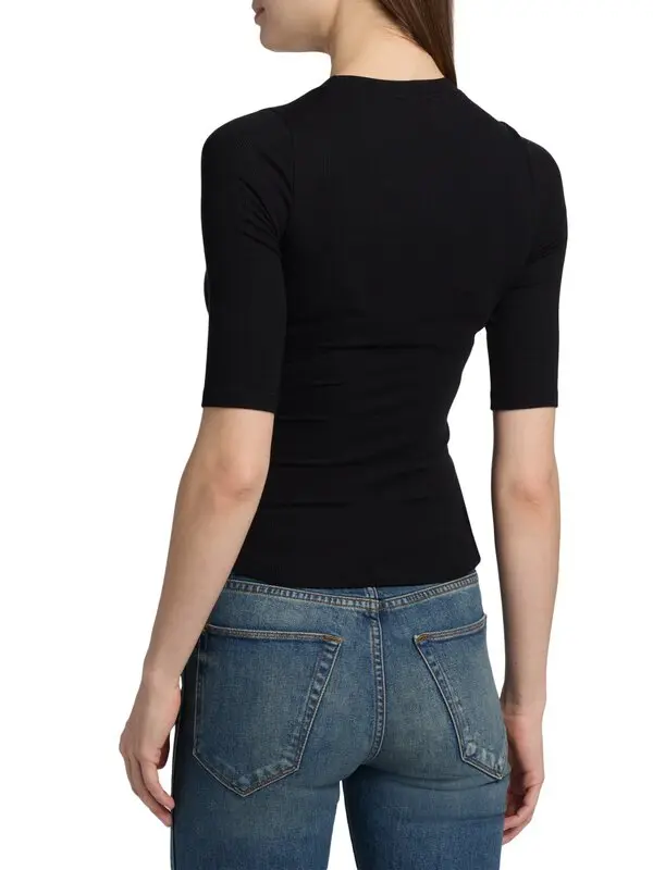 JAMIE HALLER The Rib Elbow-length Sleeve T-shirt