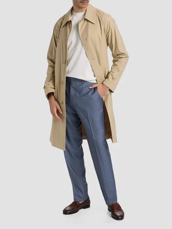 Canali Siena Denim-effect Trousers - Blue
