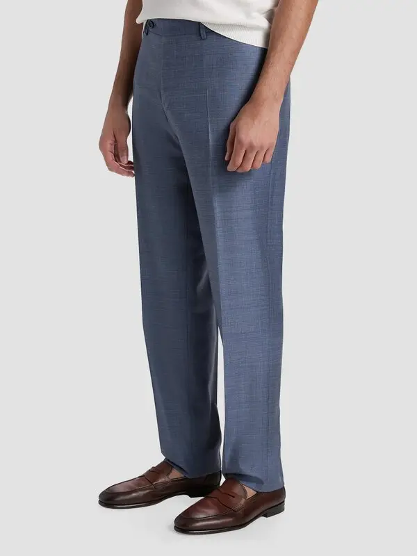 Canali Siena Denim-effect Trousers - Blue