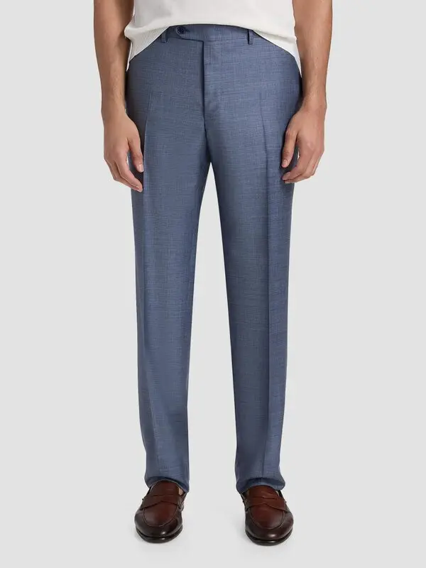 Canali Siena Denim-effect Trousers - Blue