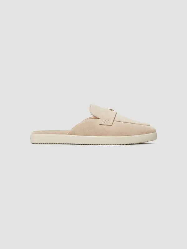 Tory Burch Almond Toe Suede Ballet Sport Mules - Malva