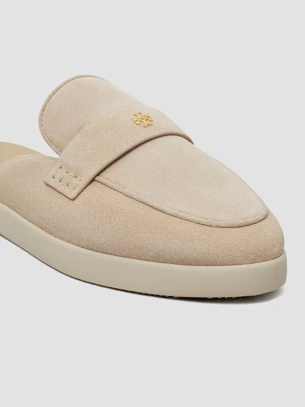 Tory Burch Almond Toe Suede Ballet Sport Mules - Malva