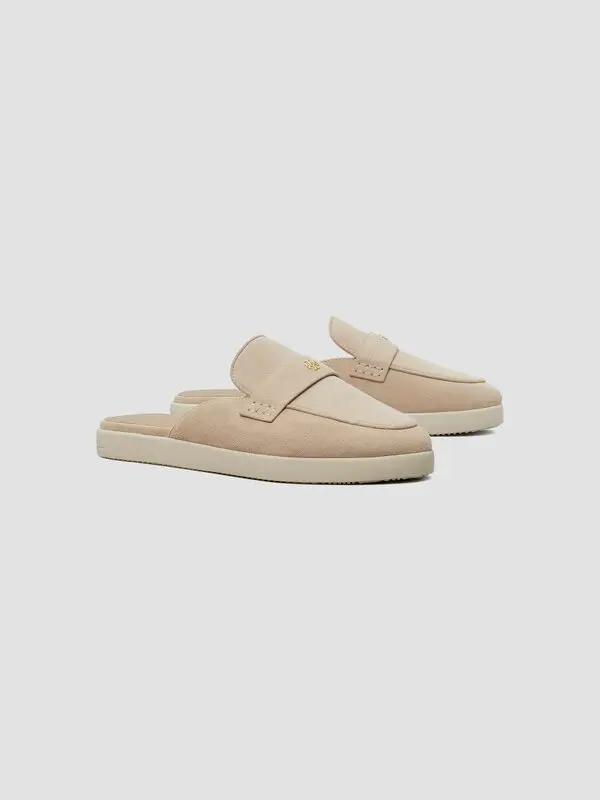 Tory Burch Almond Toe Suede Ballet Sport Mules - Malva