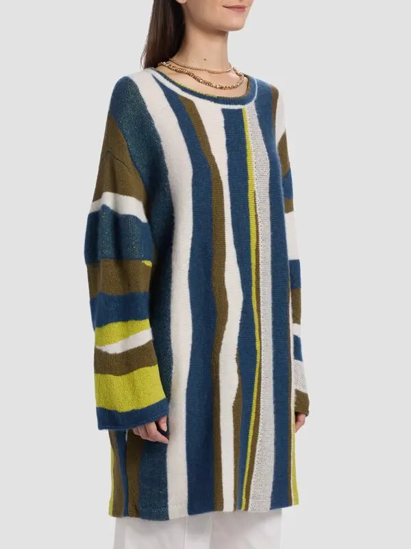 THE ELDER STATESMAN Nora Shore Striped Cotton Tunic