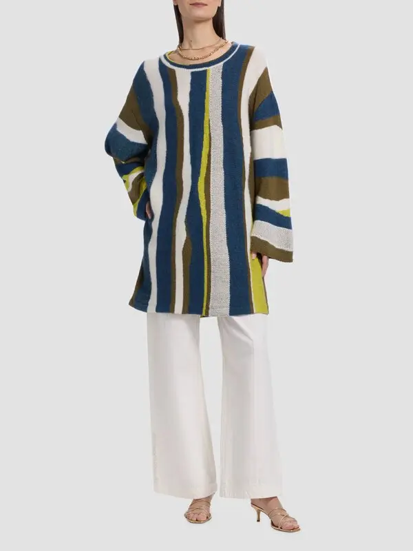 THE ELDER STATESMAN Nora Shore Striped Cotton Tunic