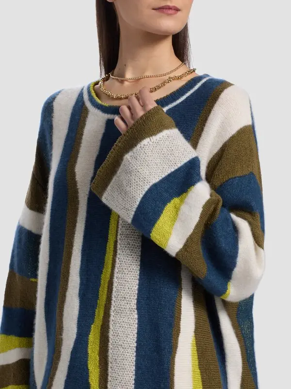 THE ELDER STATESMAN Nora Shore Striped Cotton Tunic