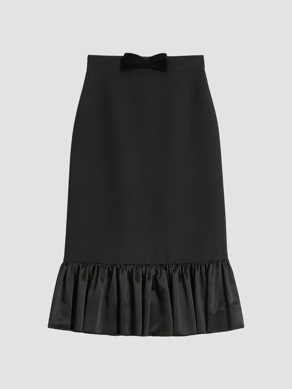 Valentino Garavani Crepe Couture Midi Skirt - Black