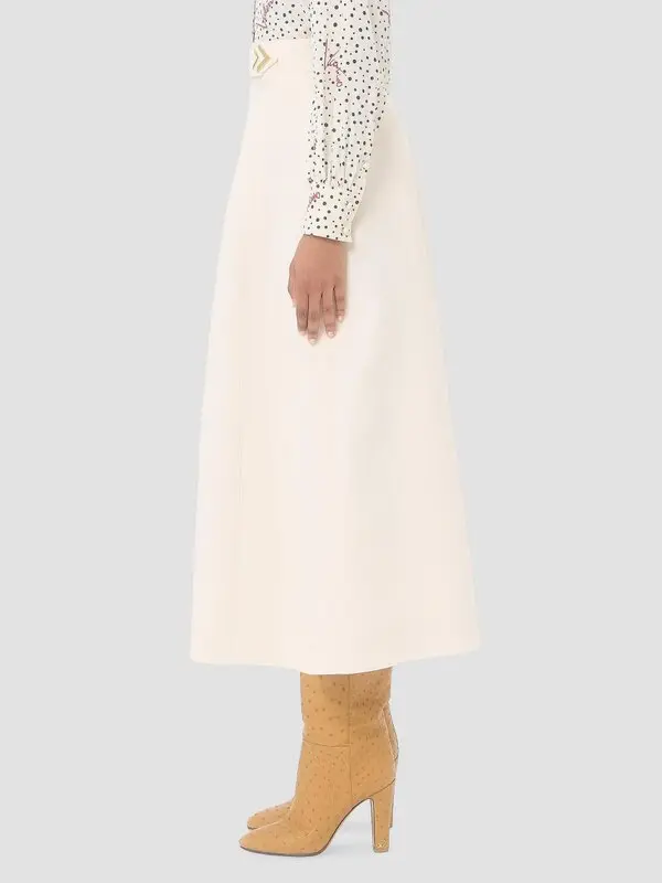 Valentino Garavani Crepe Couture Midi Skirt - Vanilla