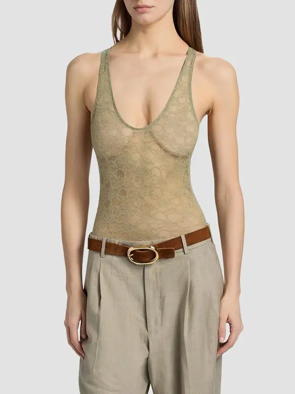Ronny Kobo Luchy Floral Lace Bodysuit
