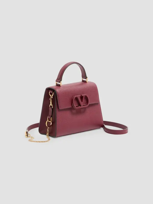 Valentino Garavani V-sling Small Top Handle Bag In Grainy Calfskin