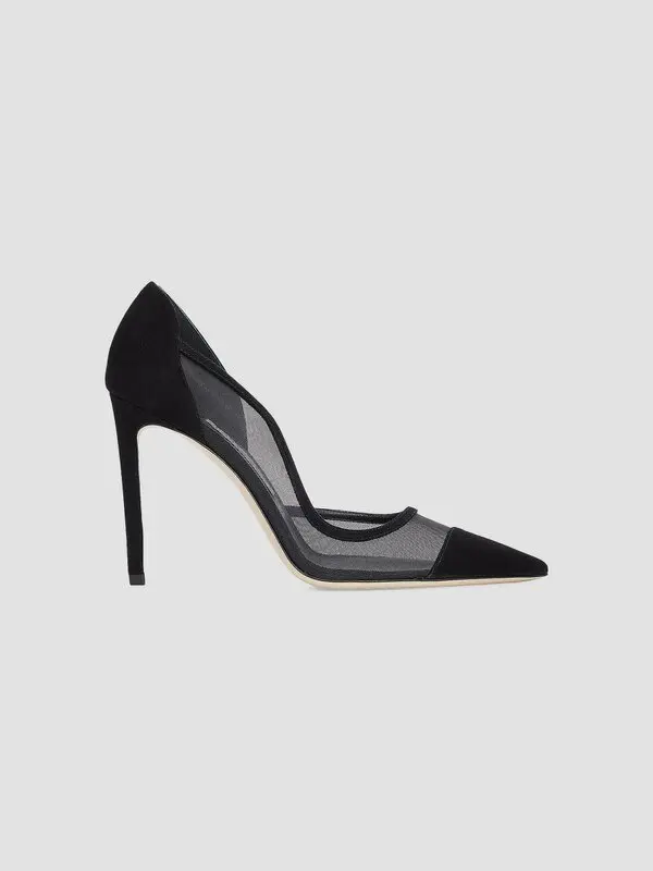 JIMMY CHOO Brigitte 100mm Suede And Mesh Pumps