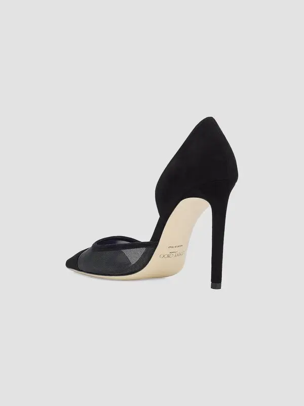 JIMMY CHOO Brigitte 100mm Suede And Mesh Pumps