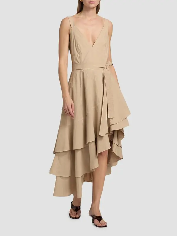 Co Tank Tton Ruffle Midi-dress