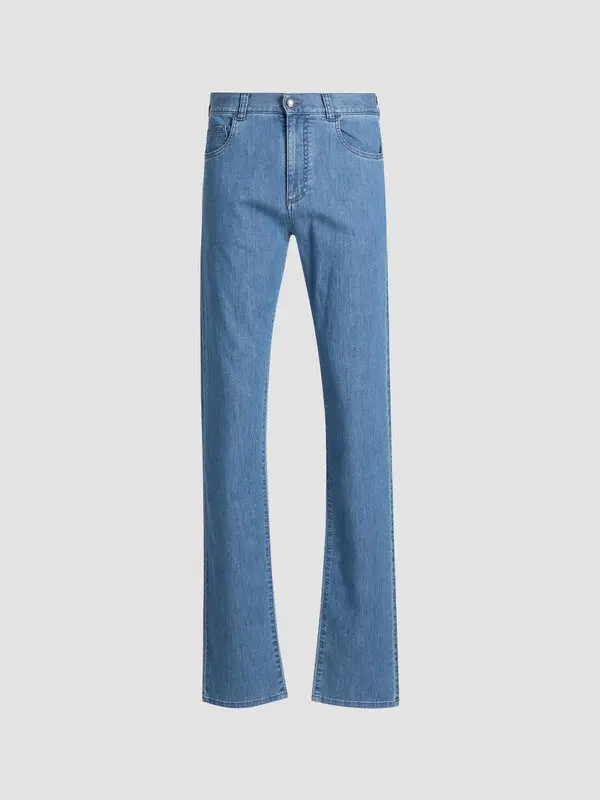 Canali Lightweight Stretch-cotton Jeans