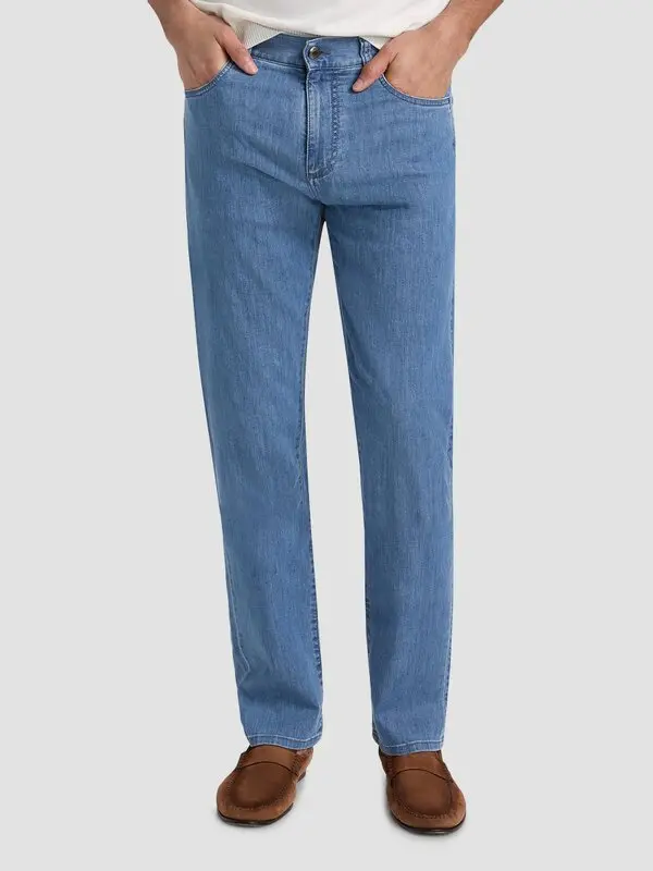 Canali Lightweight Stretch-cotton Jeans