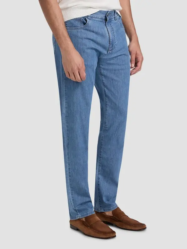 Canali Lightweight Stretch-cotton Jeans