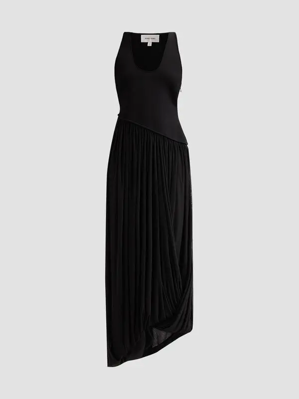 Ronny Kobo Meyer Asymmetric Midi Dress - Black