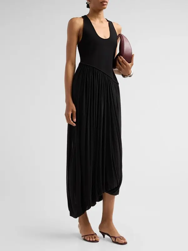 Ronny Kobo Meyer Asymmetric Midi Dress - Black