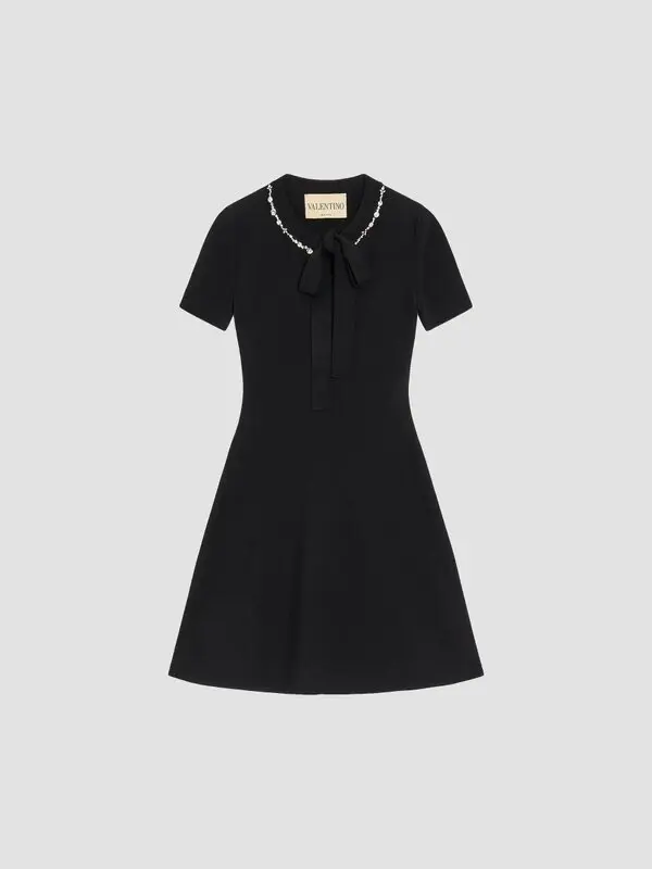 Valentino Garavani Embroidered Knit Dress - Black