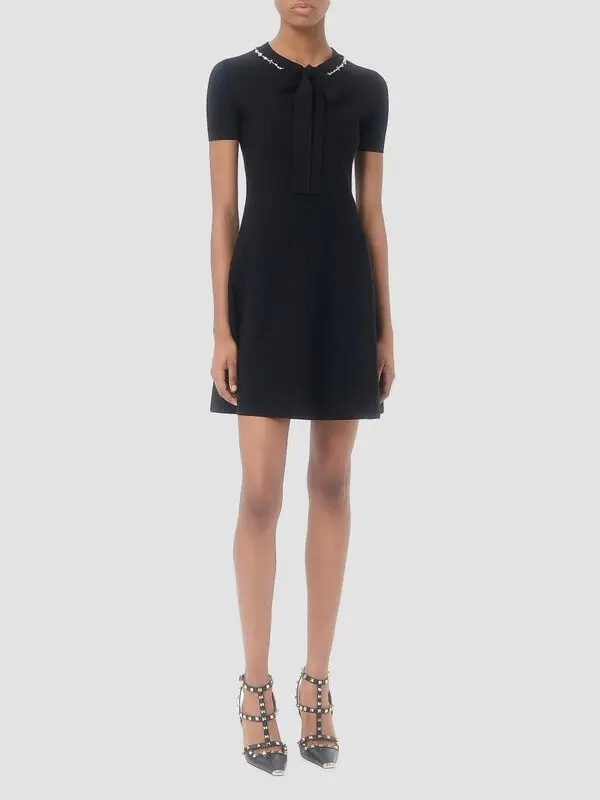 Valentino Garavani Embroidered Knit Dress